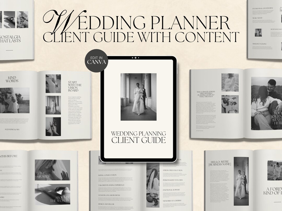 CANVA Modern Wedding Planner Client Pricing Guide With Content, Pre ...