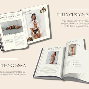 CANVA Modern Boudoir Session Client Guide With Content, Pre-written Preparation Guide, Editable ...
