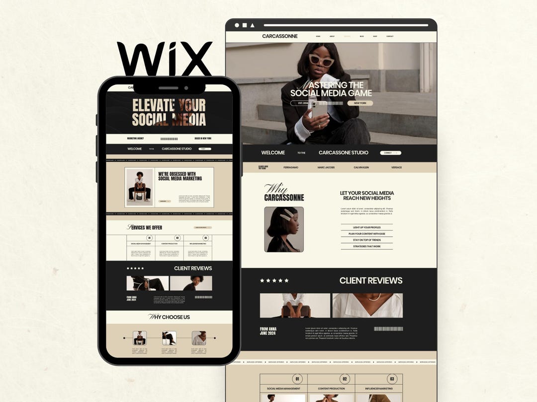 Wix Website Template for Social Media Manager Agency Small Businesses ...