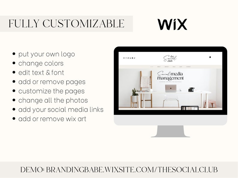 Wix Website Template for Social Media Manager Agency Small - Etsy