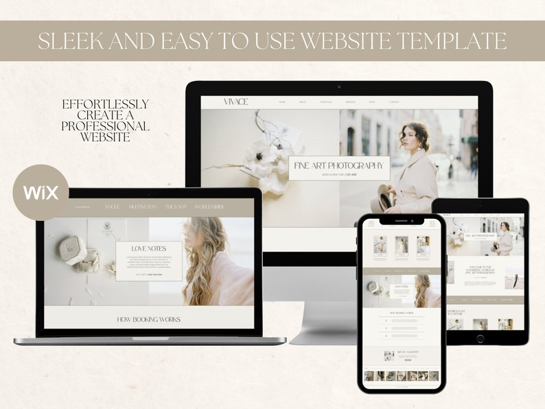 Wix Website Template for Fine Art Wedding Photographer, Modern ...