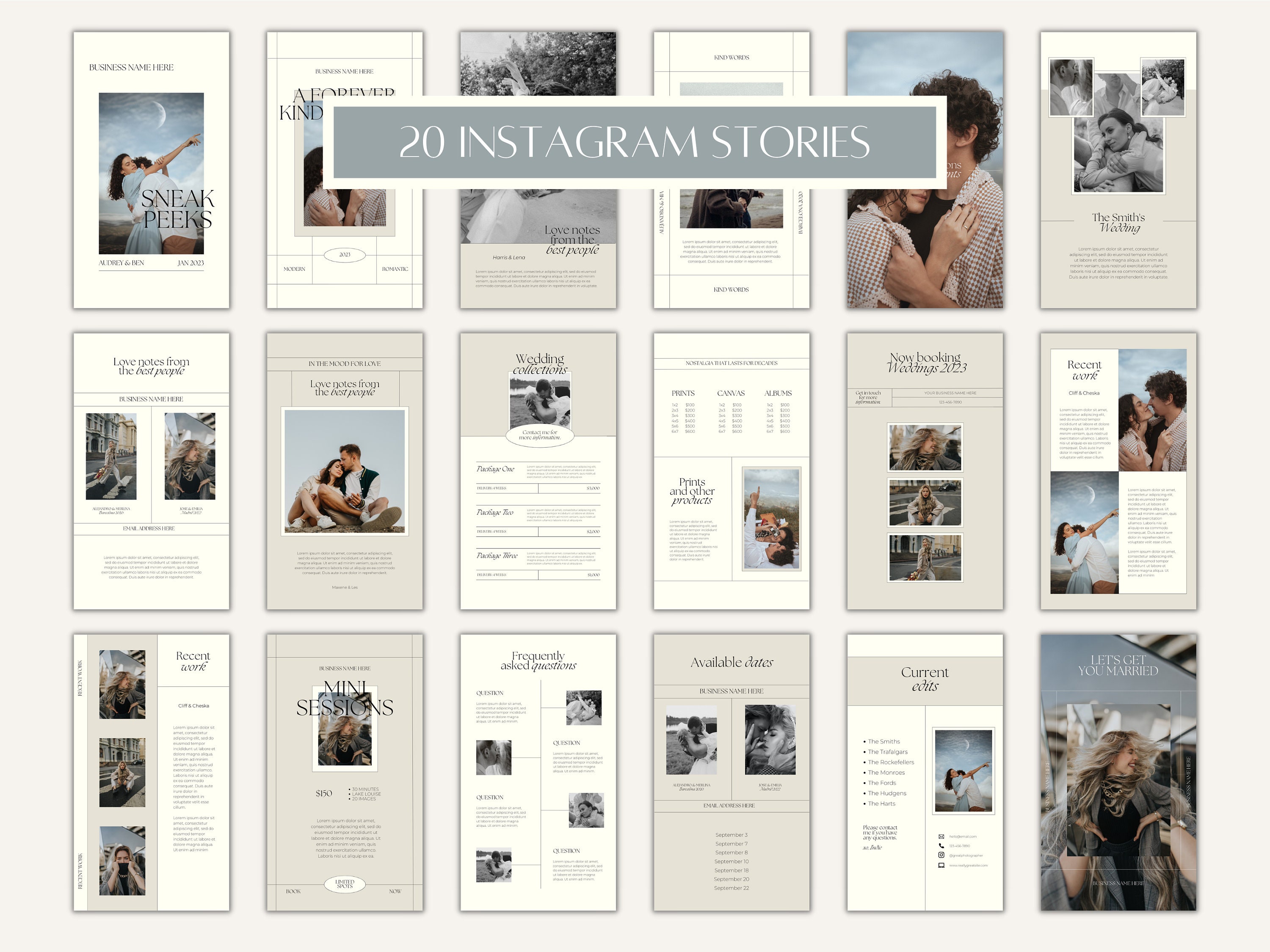 CANVA Modern Instagram Bundle Pack for Photographer, IG Post Carousel ...