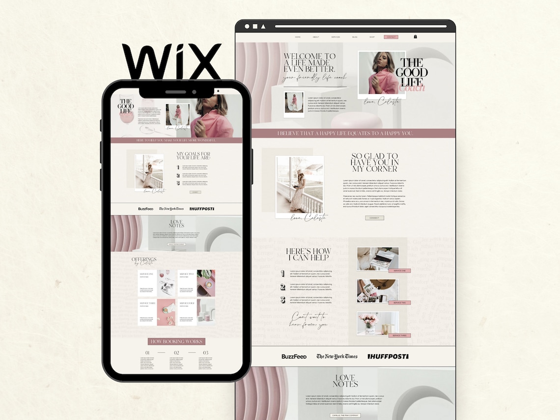 Wix Website Template for Life Coach Influencer Blogger Small Businesses ...