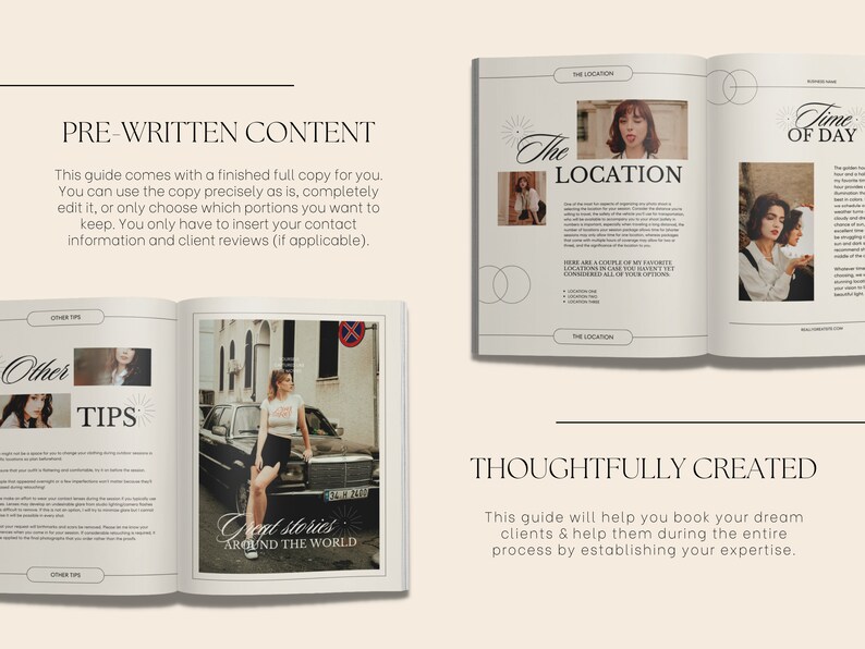 CANVA Modern Senior Session Guide With Content, Pre-written Welcome ...