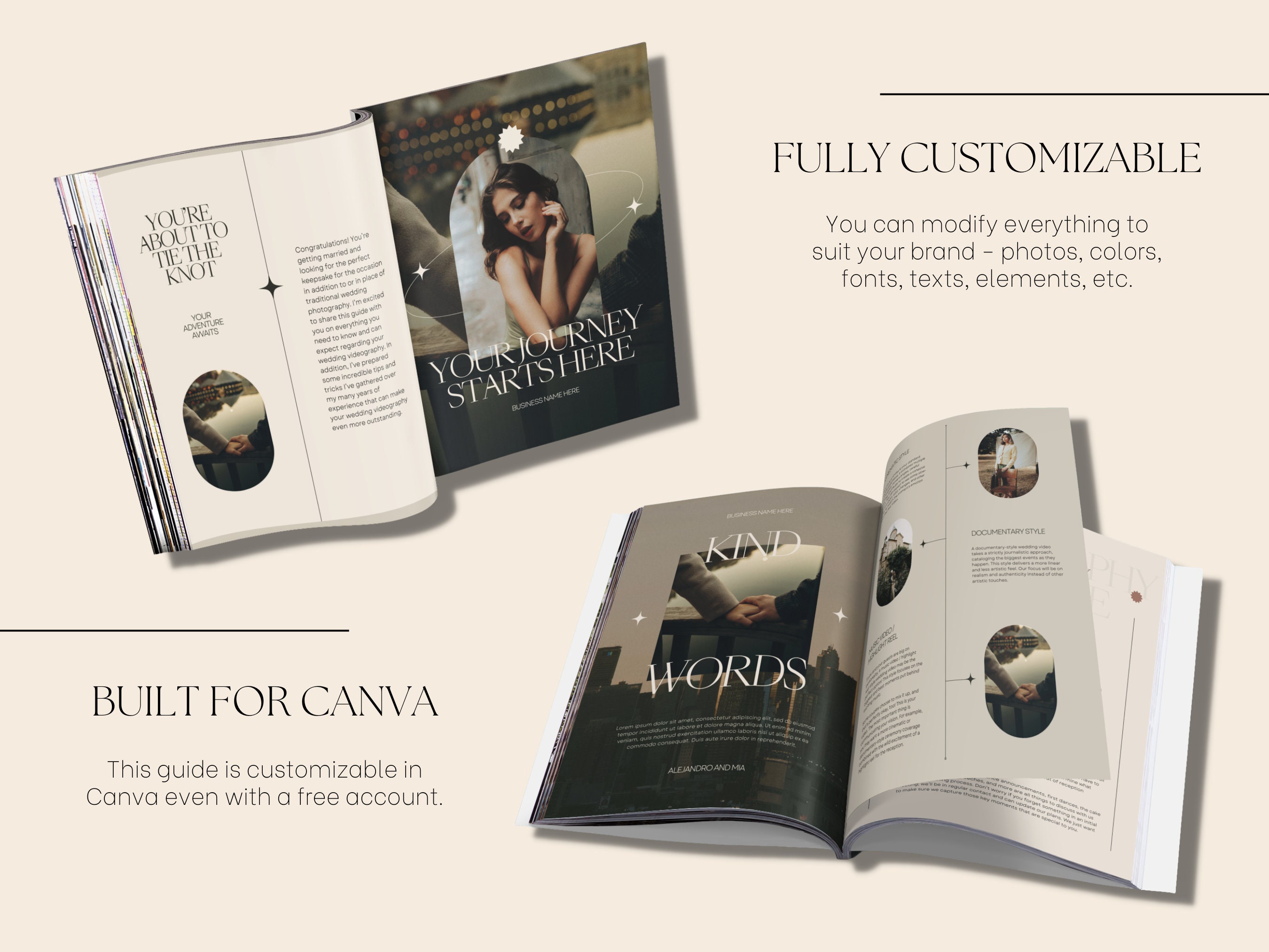 CANVA Modern Wedding Videography Client Guide With Content, Pre-written ...