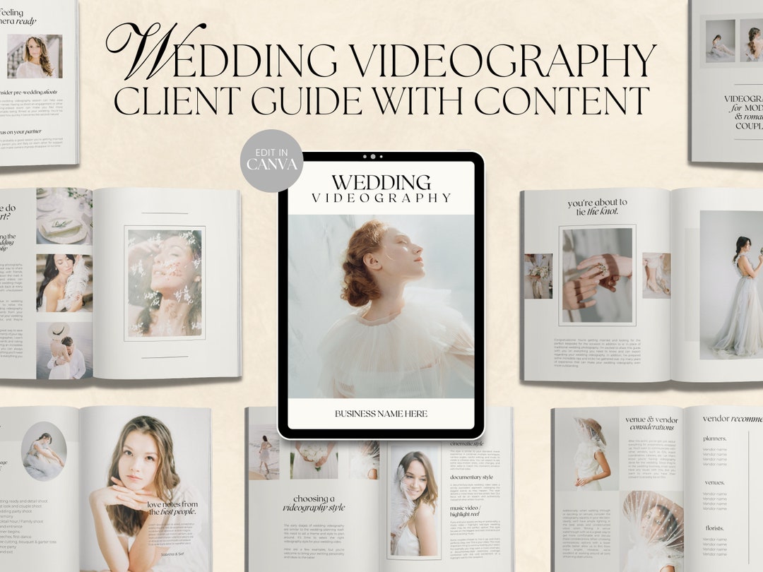 CANVA Modern Luxury Fine Art Wedding Videography Guide With Content ...