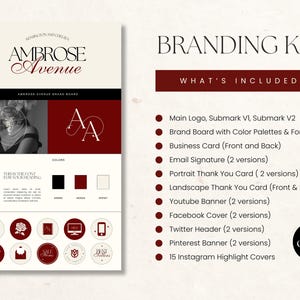 Canva Branding Kit Template, Modern Red Branding, Editable Logo ...