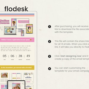 Flodesk Email Marketing Templates, Colorful Retro Newsletter Template ...