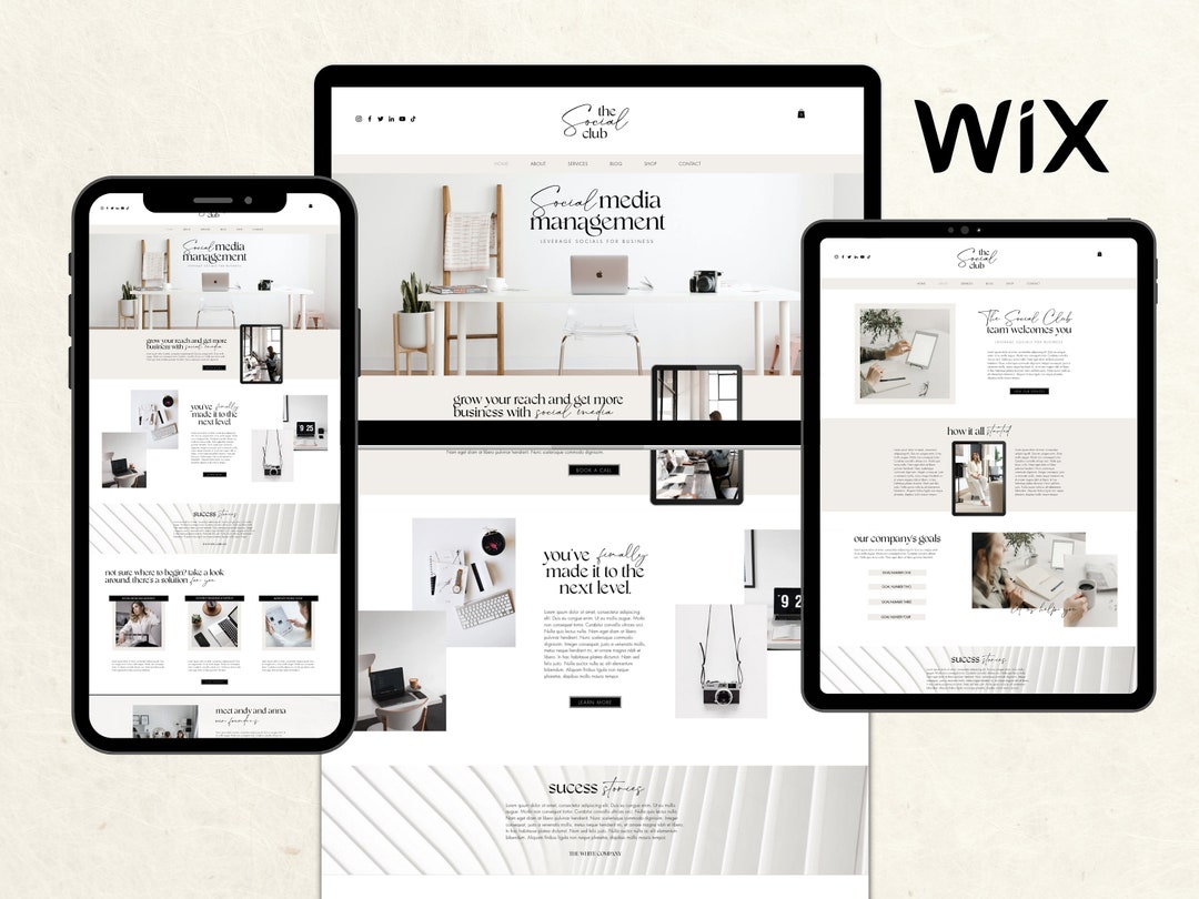 Wix Website Template for Social Media Manager Agency Small - Etsy
