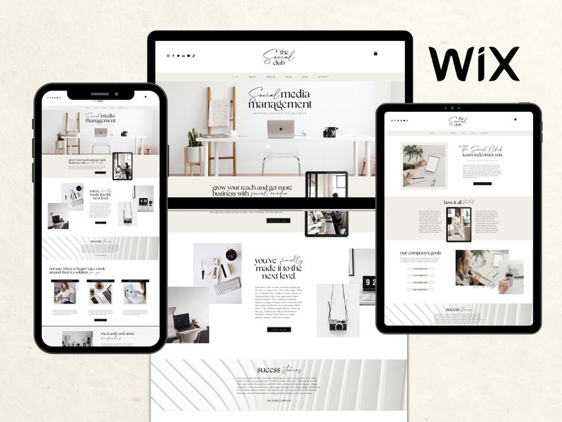 Wix Website Template for Social Media Manager Agency Small - Etsy