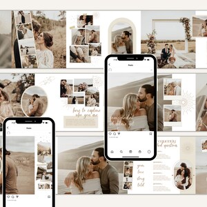 CANVA Boho Instagram Bundle Pack for Photographers, IG Post Carousel ...