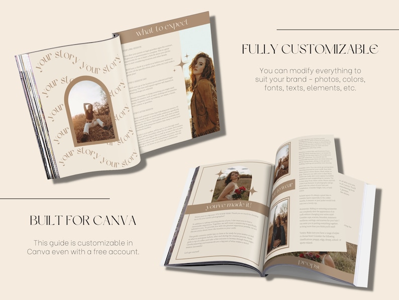 CANVA Boho Senior Session Guide With Content, Pre-written Welcome Guide ...