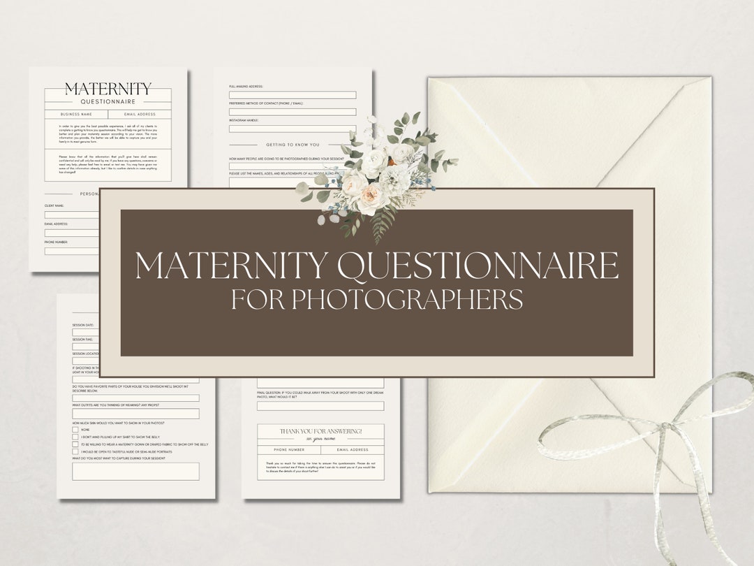 Maternity Session Photography Client Questionnaire Form, Canva Modern ...