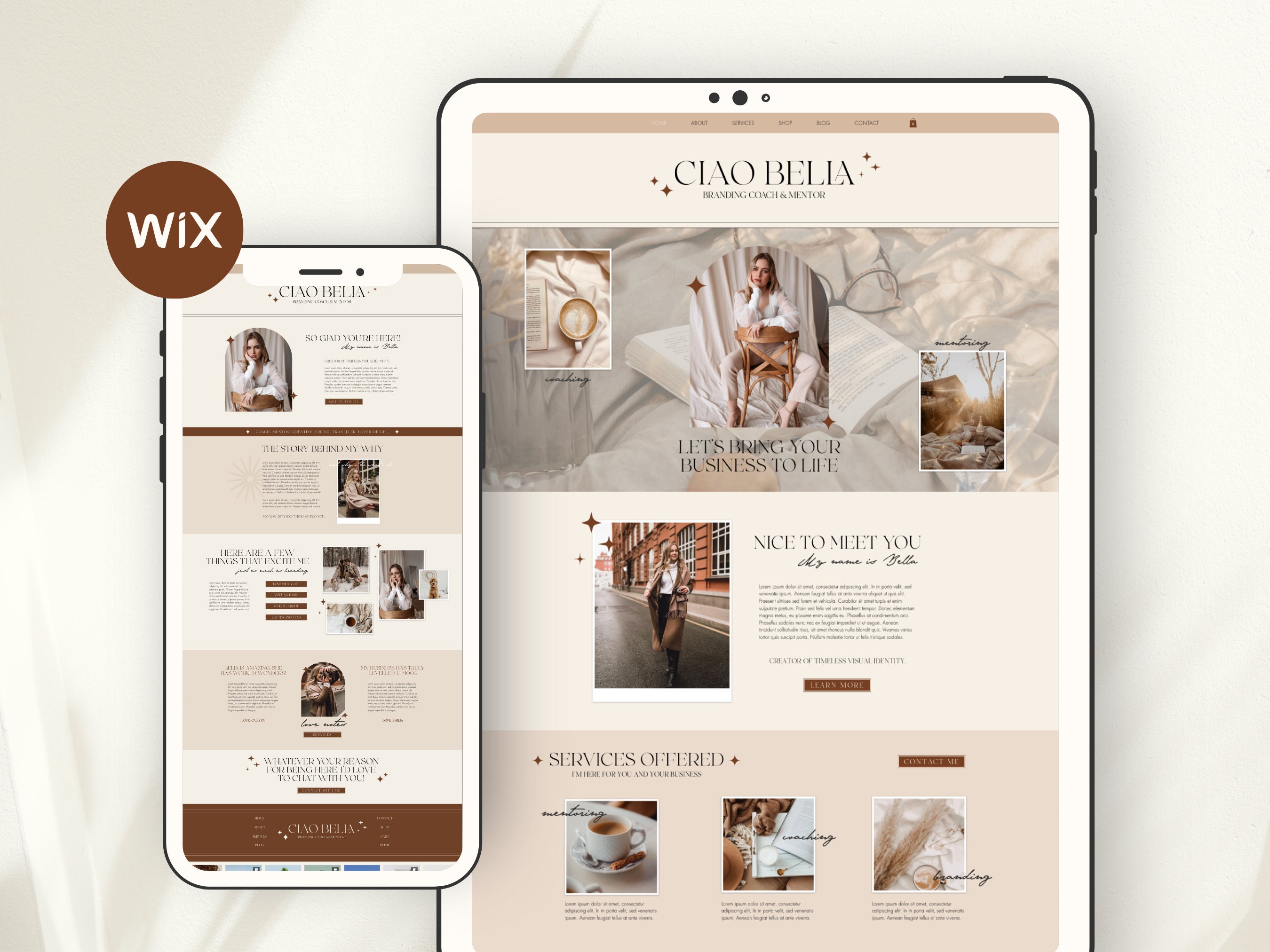 Wix Website Template for Life Coach Influencer Blogger Small Businesses ...