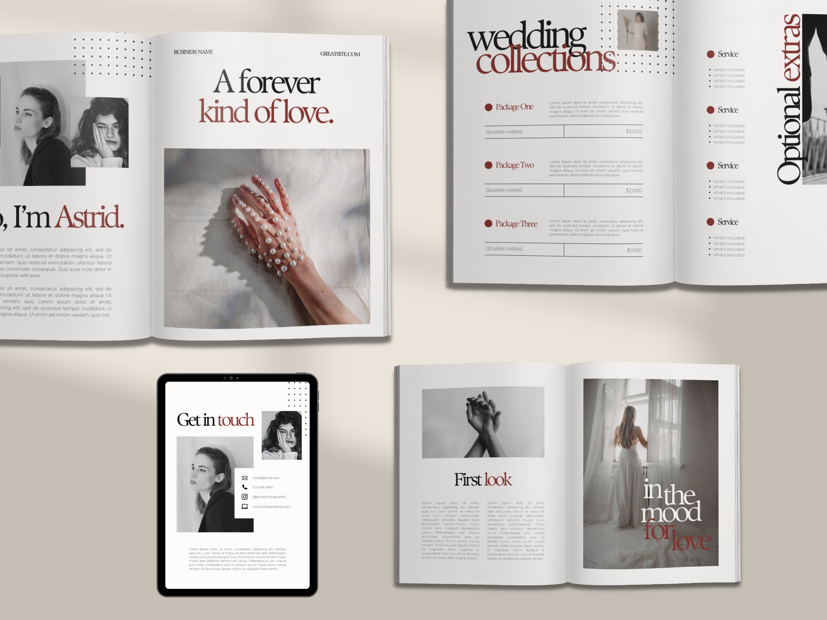 Astrid CANVA Modern Wedding Photography Pricing Guide Magazine Template ...