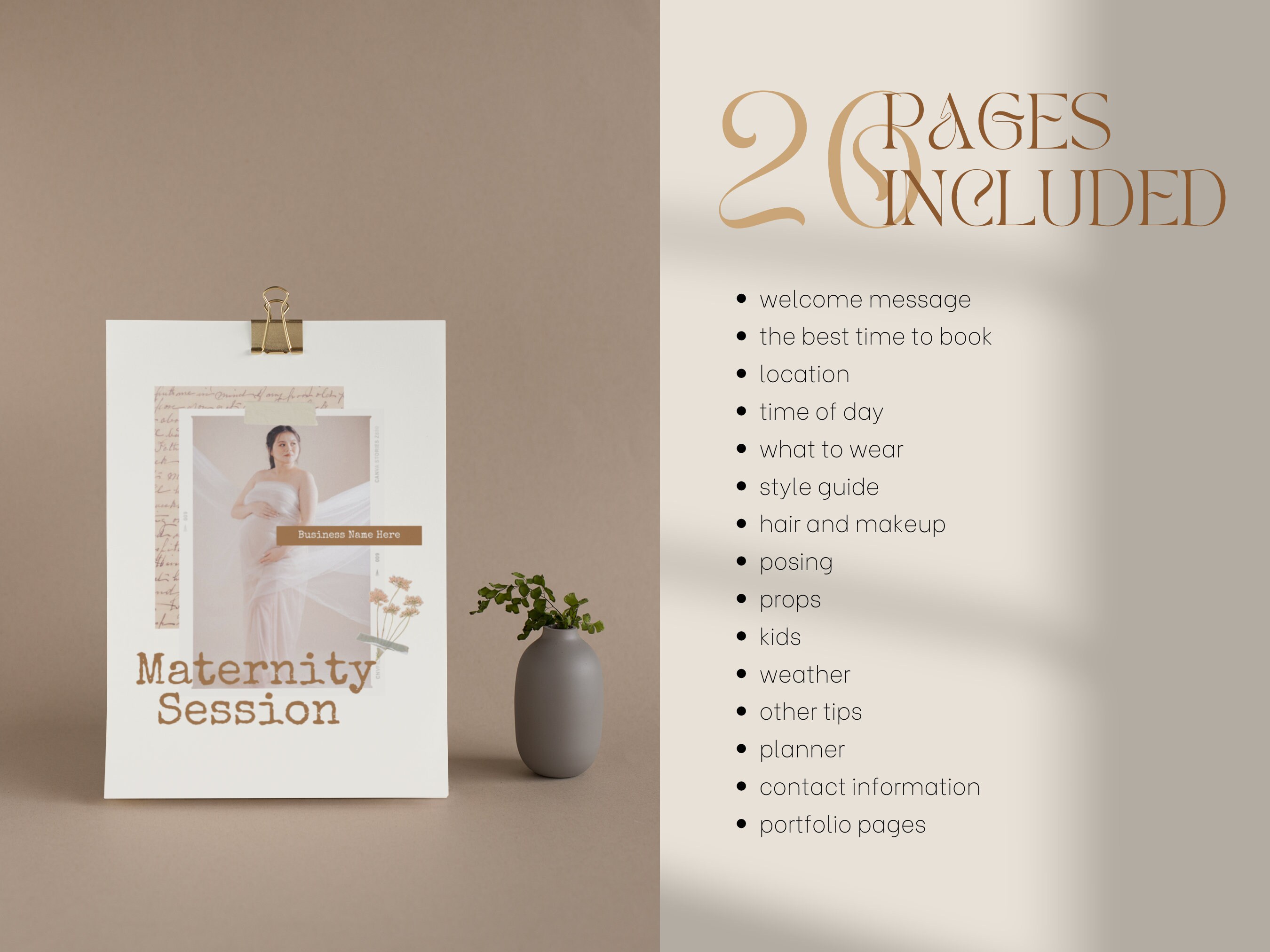 CANVA Boho Maternity Session Client Guide With Content, Pre-written ...