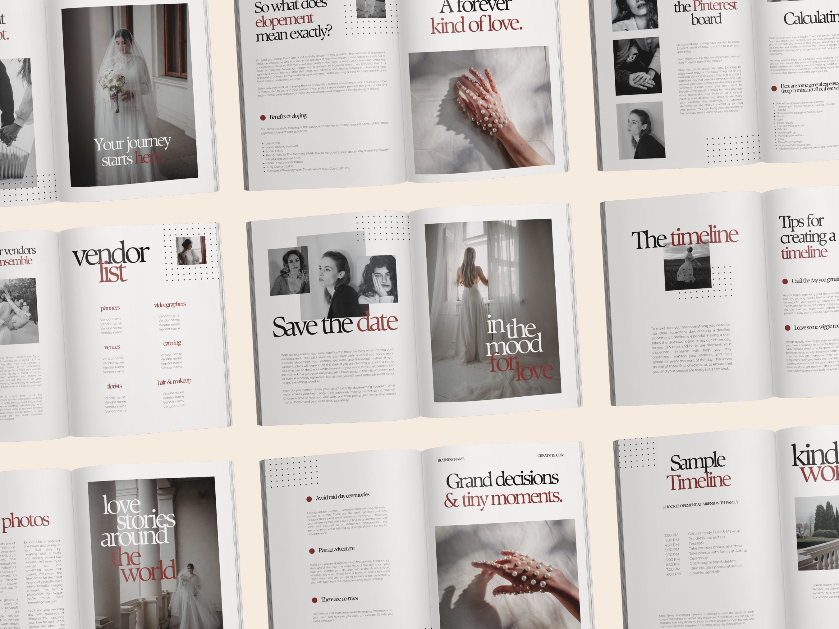 CANVA Modern Editorial Minimalist Elopement Photography Client Guide ...