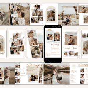 CANVA Boho Instagram Bundle Pack for Photographers, IG Post Carousel ...