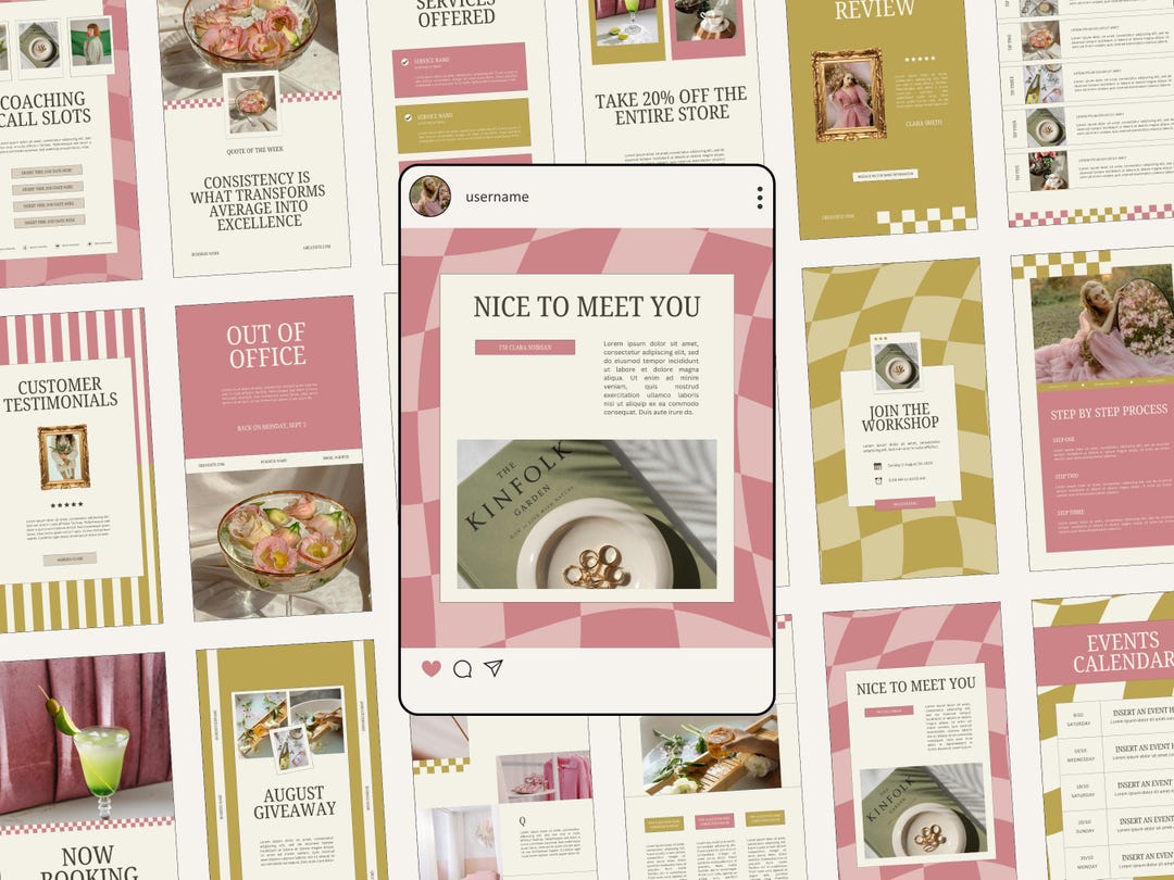 Canva Retro Colorful Instagram Stories Posts Bundle, Editable Templates ...