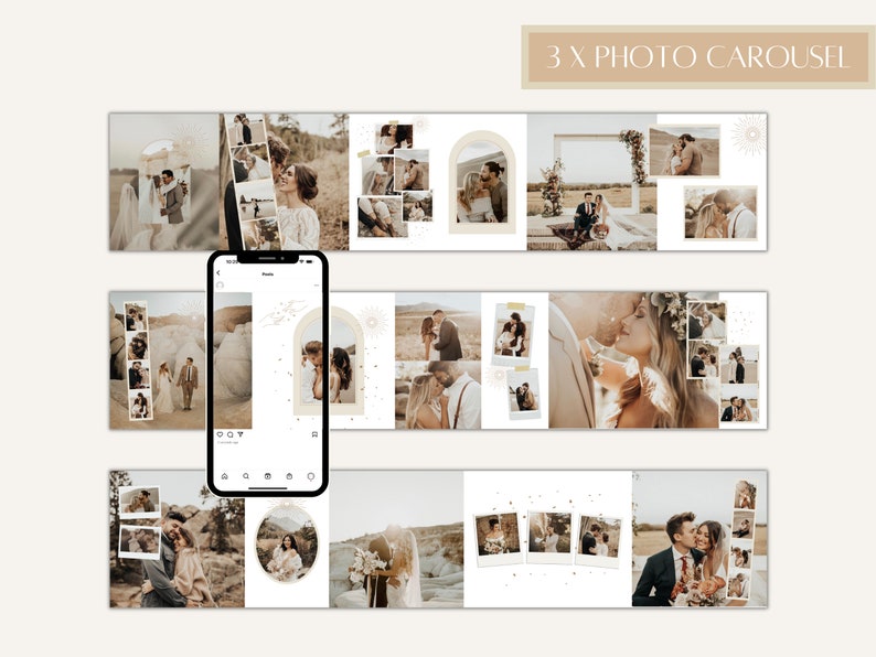 CANVA Boho Instagram Bundle Pack for Photographers, IG Post Carousel ...