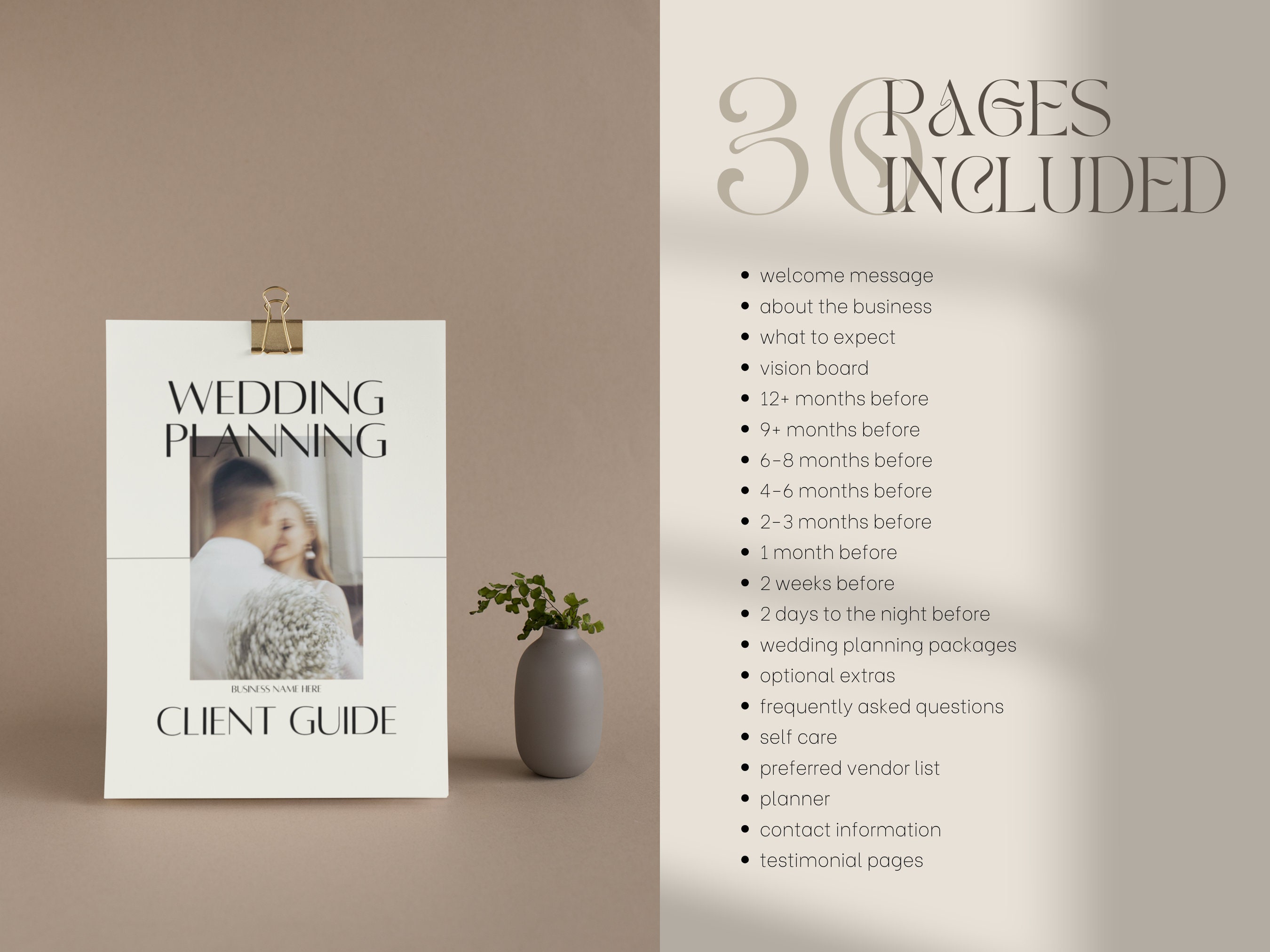 CANVA Modern Wedding Planner Client Pricing Guide With Content, Pre ...