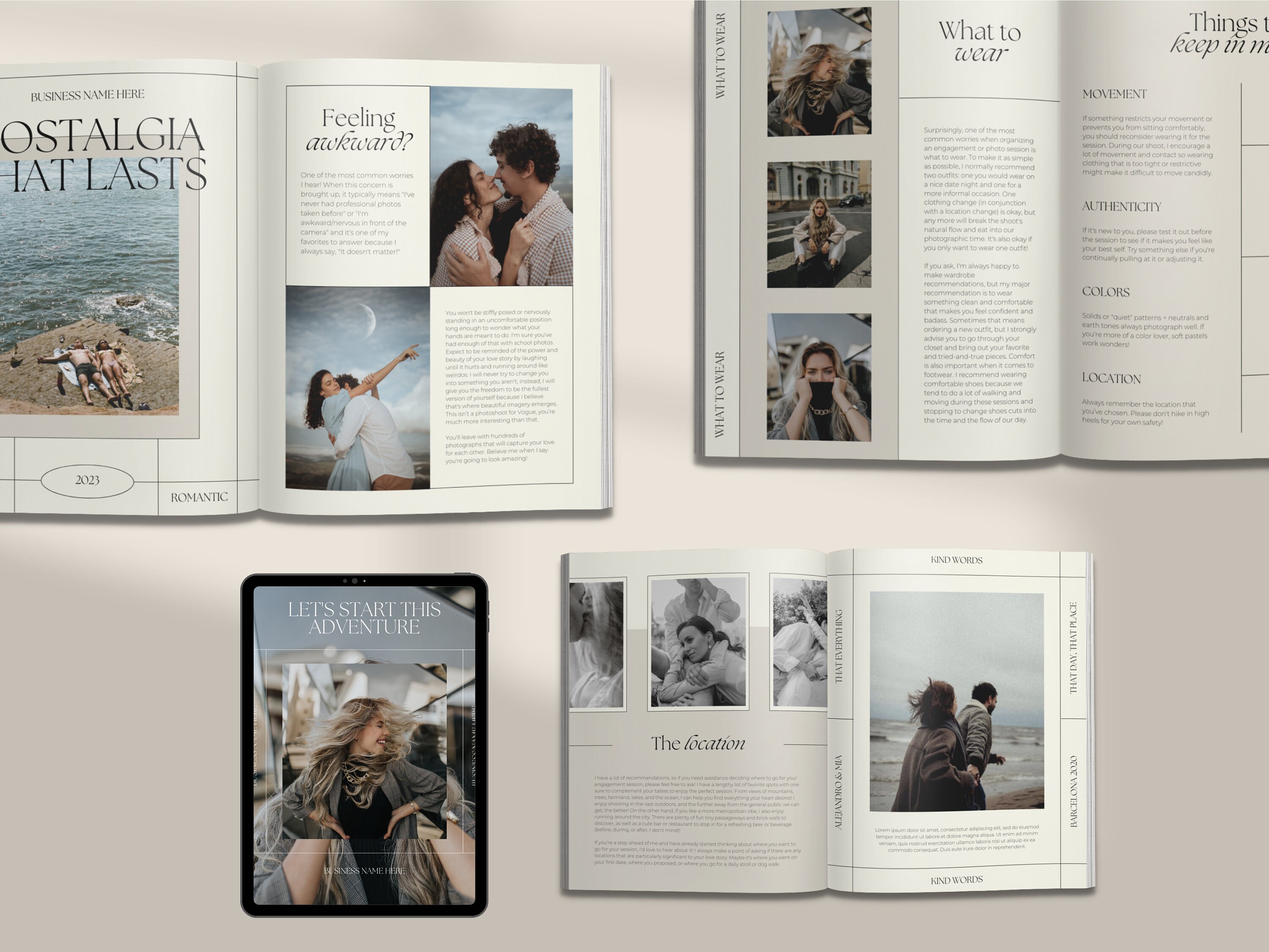 CANVA Modern Client Engagement Session Style Guide With Content, Pre-written Couples Session ...