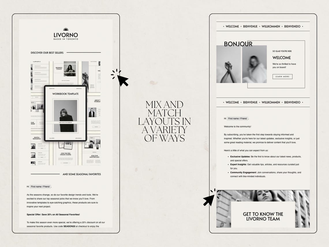 Flodesk Email Marketing Templates, Modern Editorial Newsletter Template ...