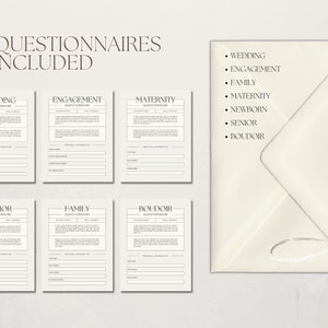 Photography Session Client Questionnaire Form Bundle, Wedding ...