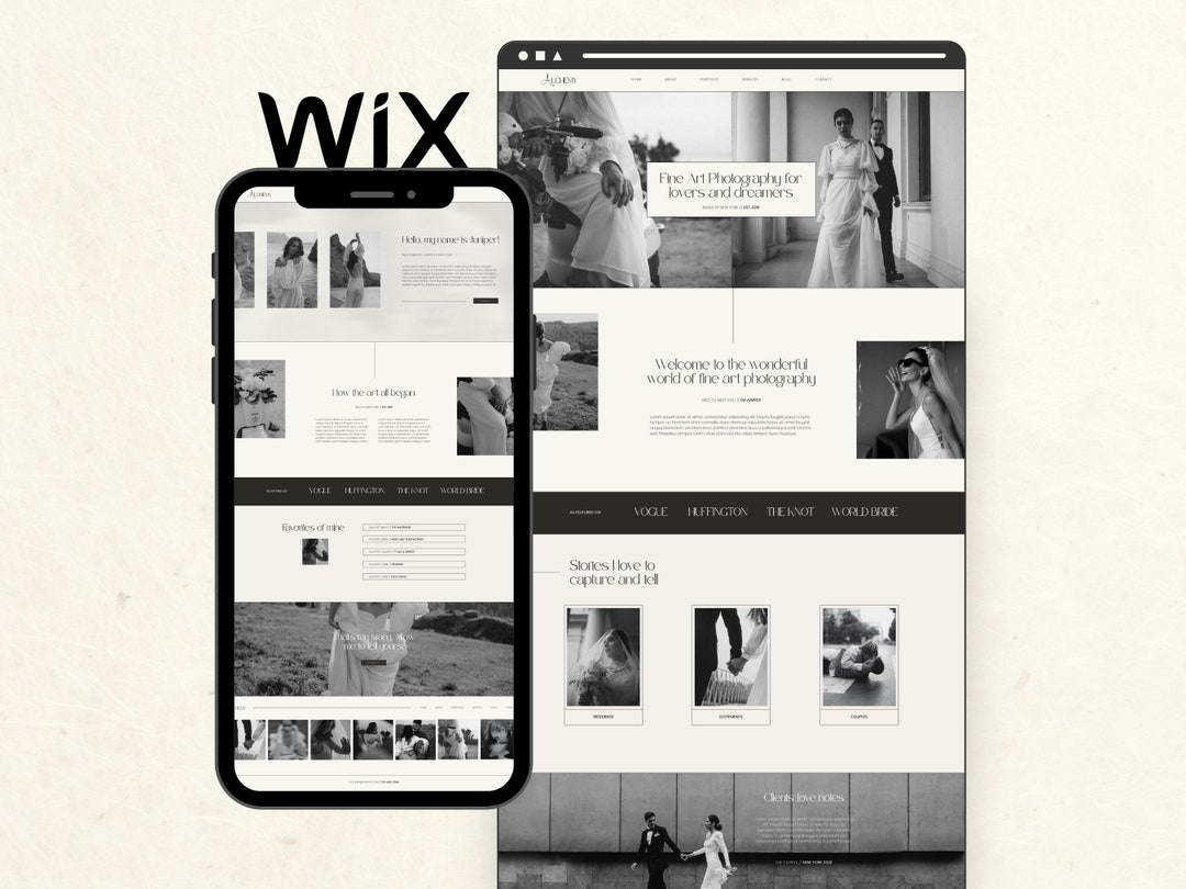 Wix Website Template for Fine Art Wedding Photographer, Modern ...