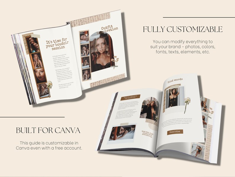 CANVA Boho Boudoir Session Client Guide With Content, Pre-written Preparation Guide, Editable ...
