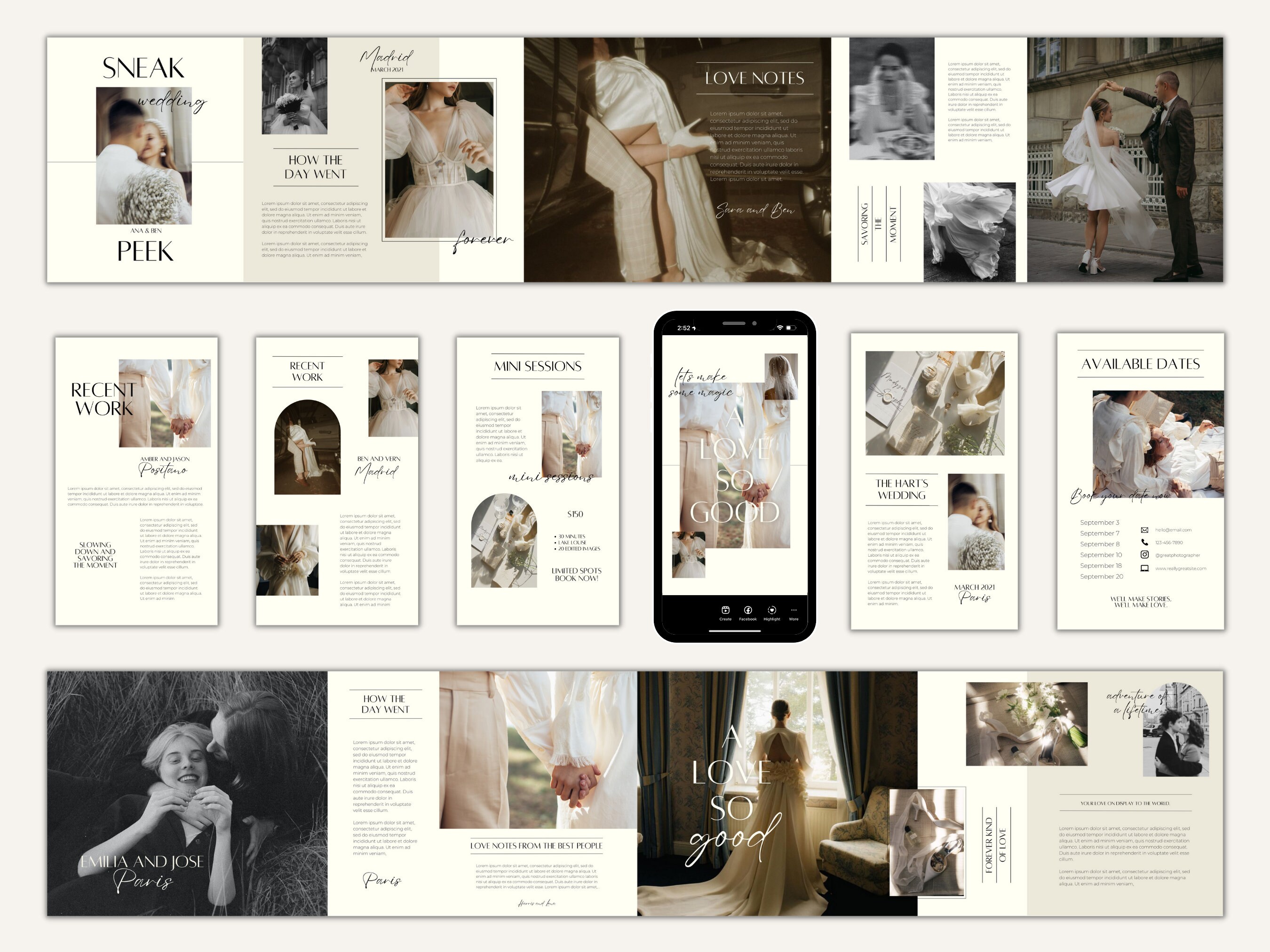 CANVA Modern Instagram Bundle Pack for Photographer, IG Post Carousel ...