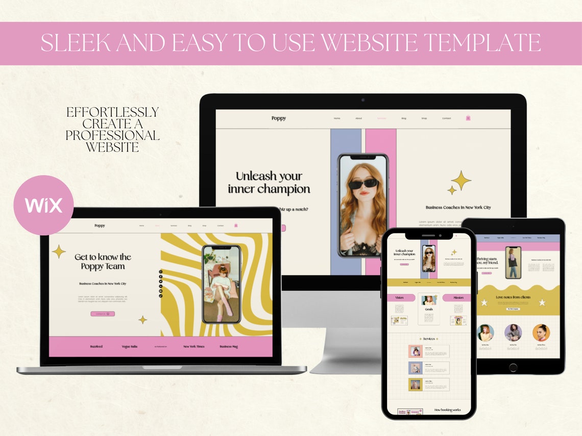 Wix Website Template for Social Media Manager Life Coach Small Business ...
