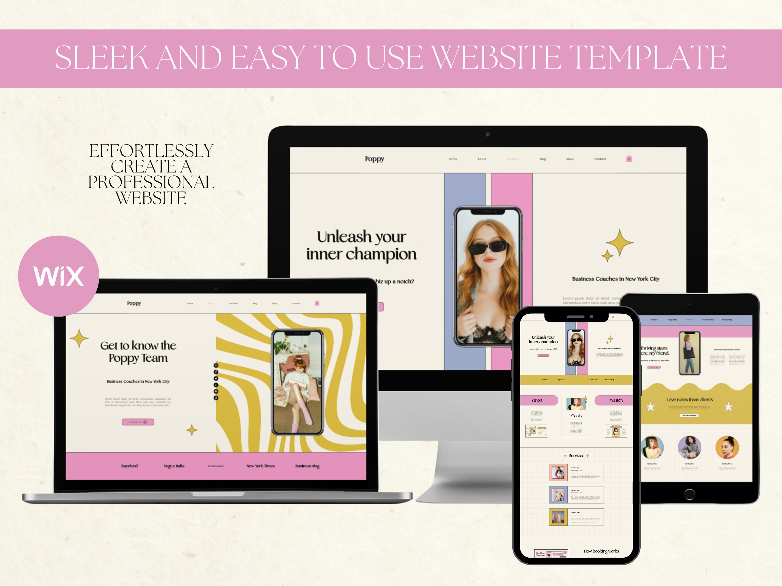 Wix Website Template for Social Media Manager Life Coach Small Business ...