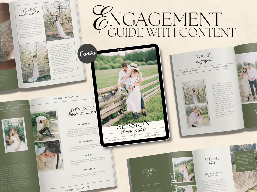 CANVA Modern Client Engagement Session Style Guide With - Etsy