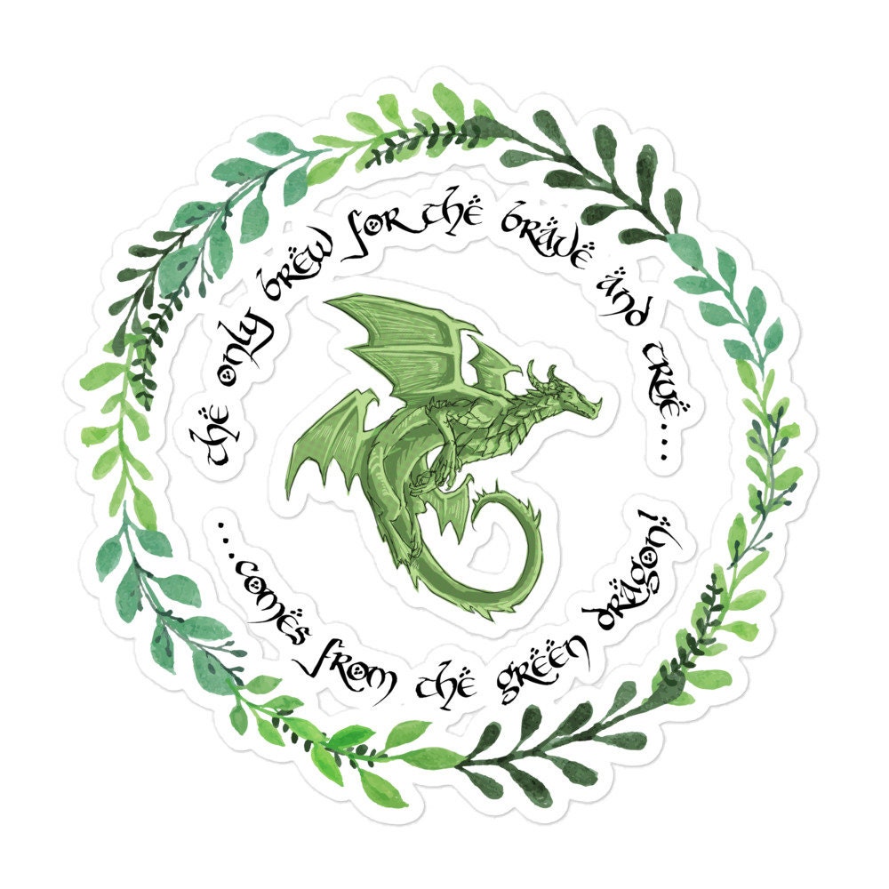 The Green Dragon LOTR Bubble-free Sticker - Etsy