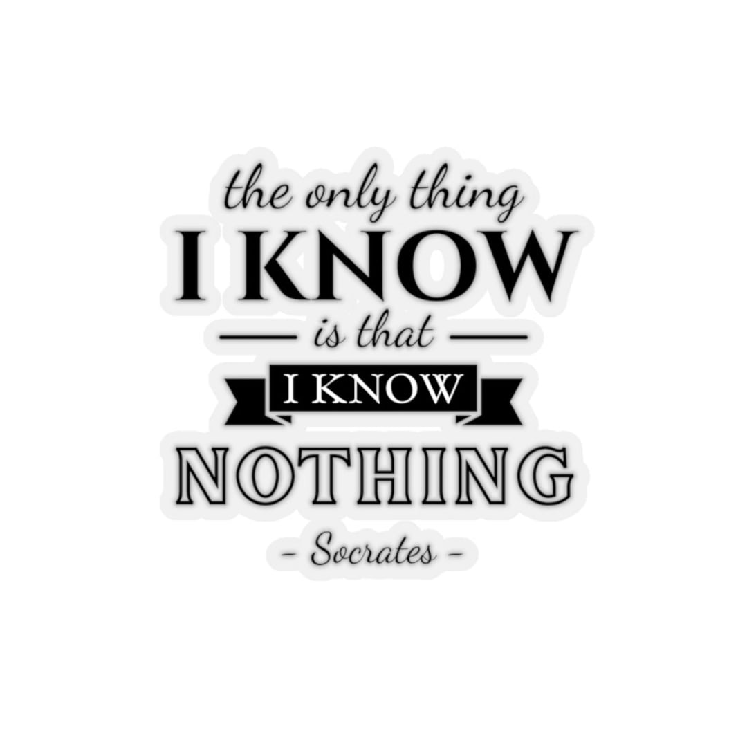The Only Thing I Know is That I Know Nothing | Socrates | Philosophy ...