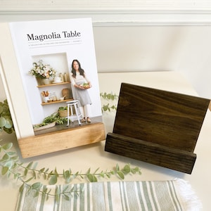 Black Rustic Wooden Cookbook Stand, Cookbook Holder, Recipe Stand ...