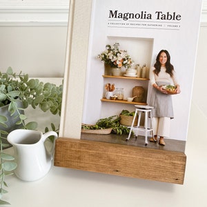 Rustic Wooden Cookbook Stand Recipe Holder Cookbook Display - Etsy