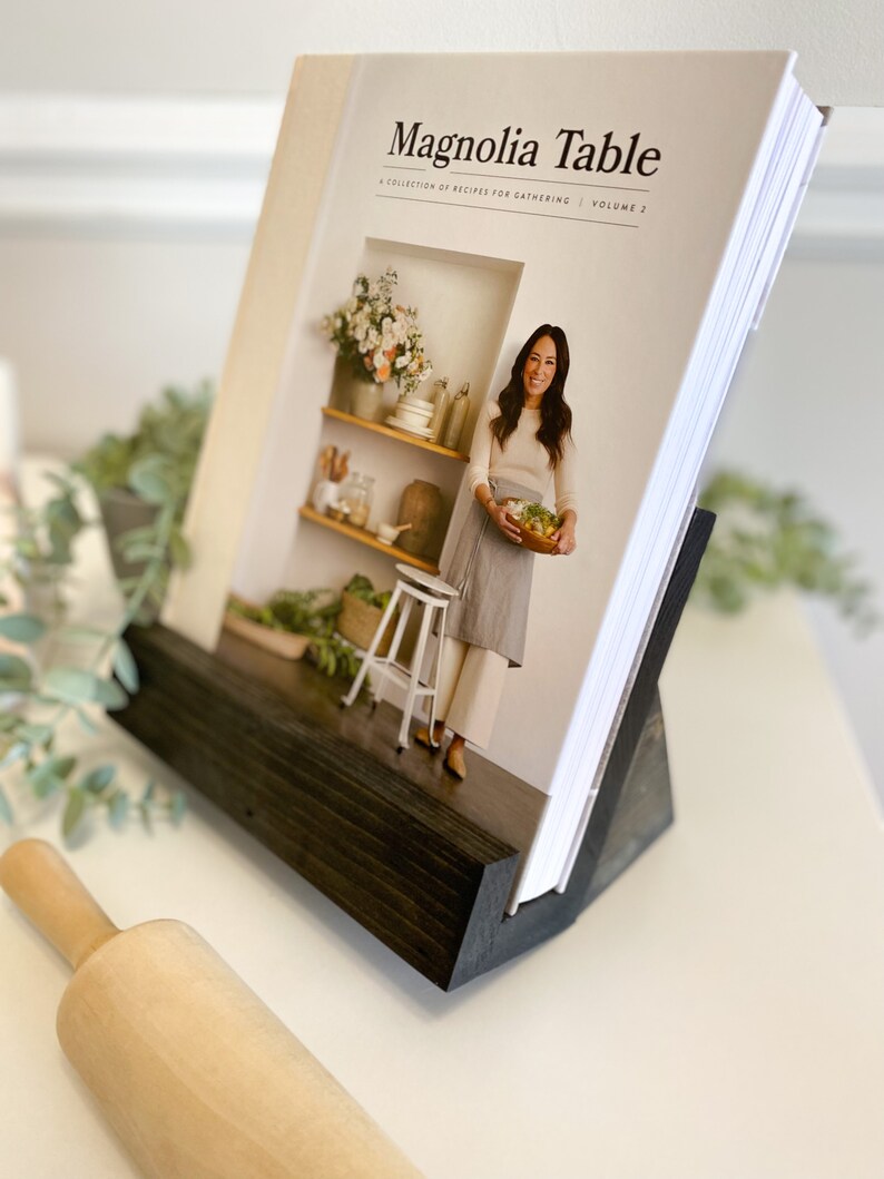 Black Rustic Wooden Cookbook Stand Cookbook Holder Kitchen - Etsy