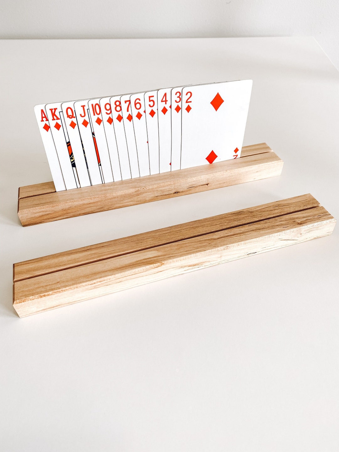 Wooden Playing Card Holder, Game Card Stand, Card Deck Organizer - Etsy