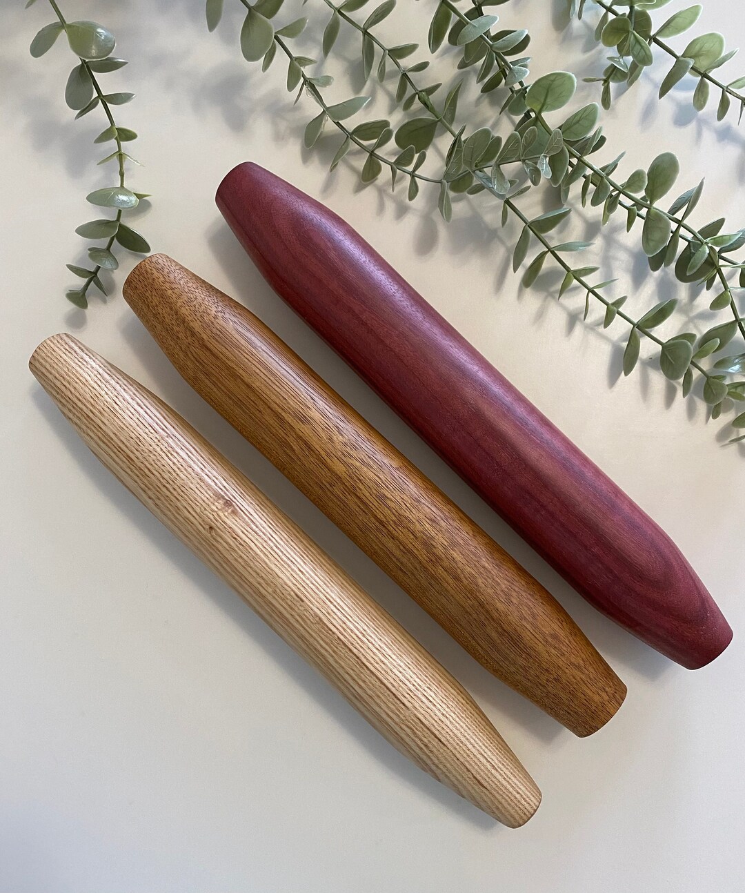Hand Turned Wooden Rolling Pin, French Style Rolling Pin, Tapered Wood ...