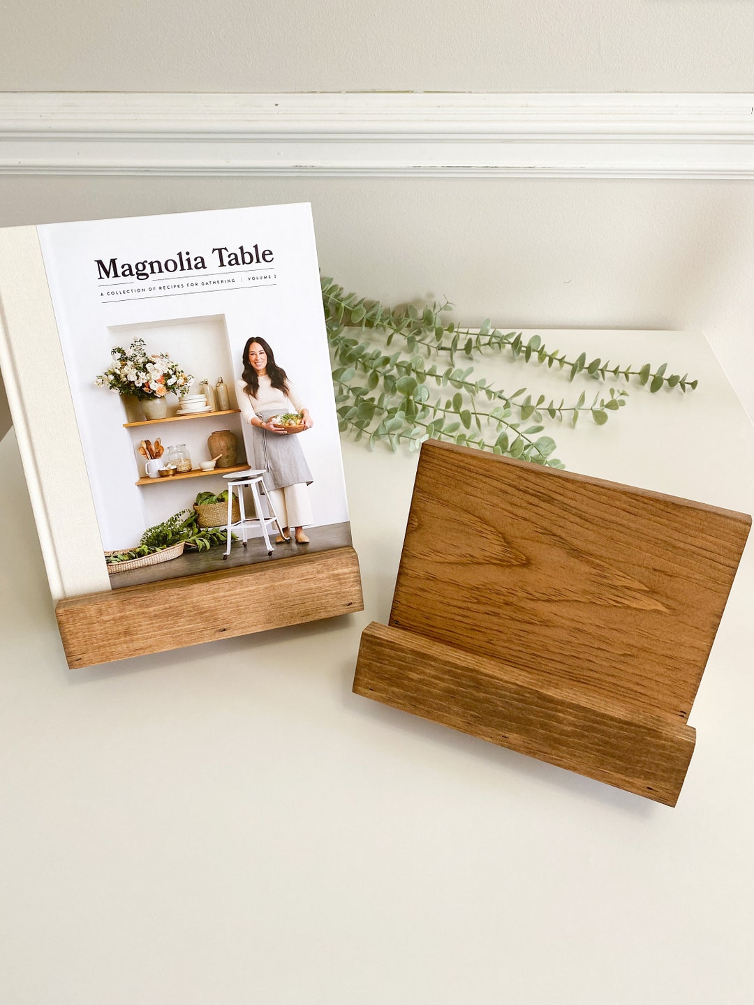 Rustic Wooden Cookbook Stand, Recipe Holder, Cookbook Display - Etsy