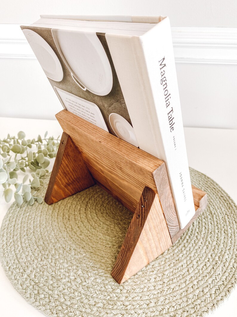 Rustic Wooden Cookbook Stand Recipe Holder Cookbook Display | Etsy