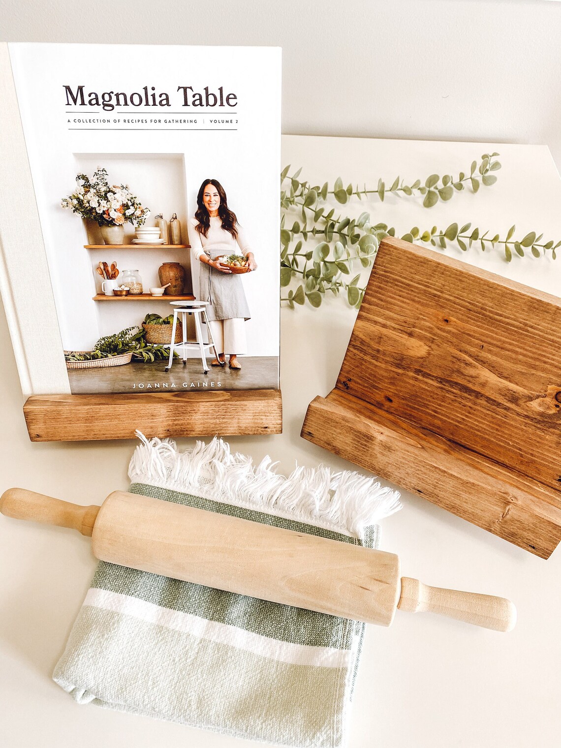 Rustic Wooden Cookbook Stand Recipe Holder Cookbook Display | Etsy