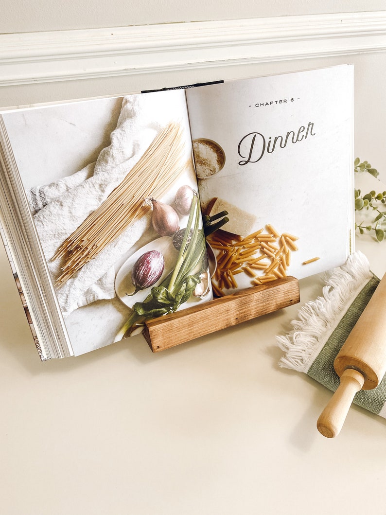 Rustic Wooden Cookbook Stand Recipe Holder Cookbook Display | Etsy