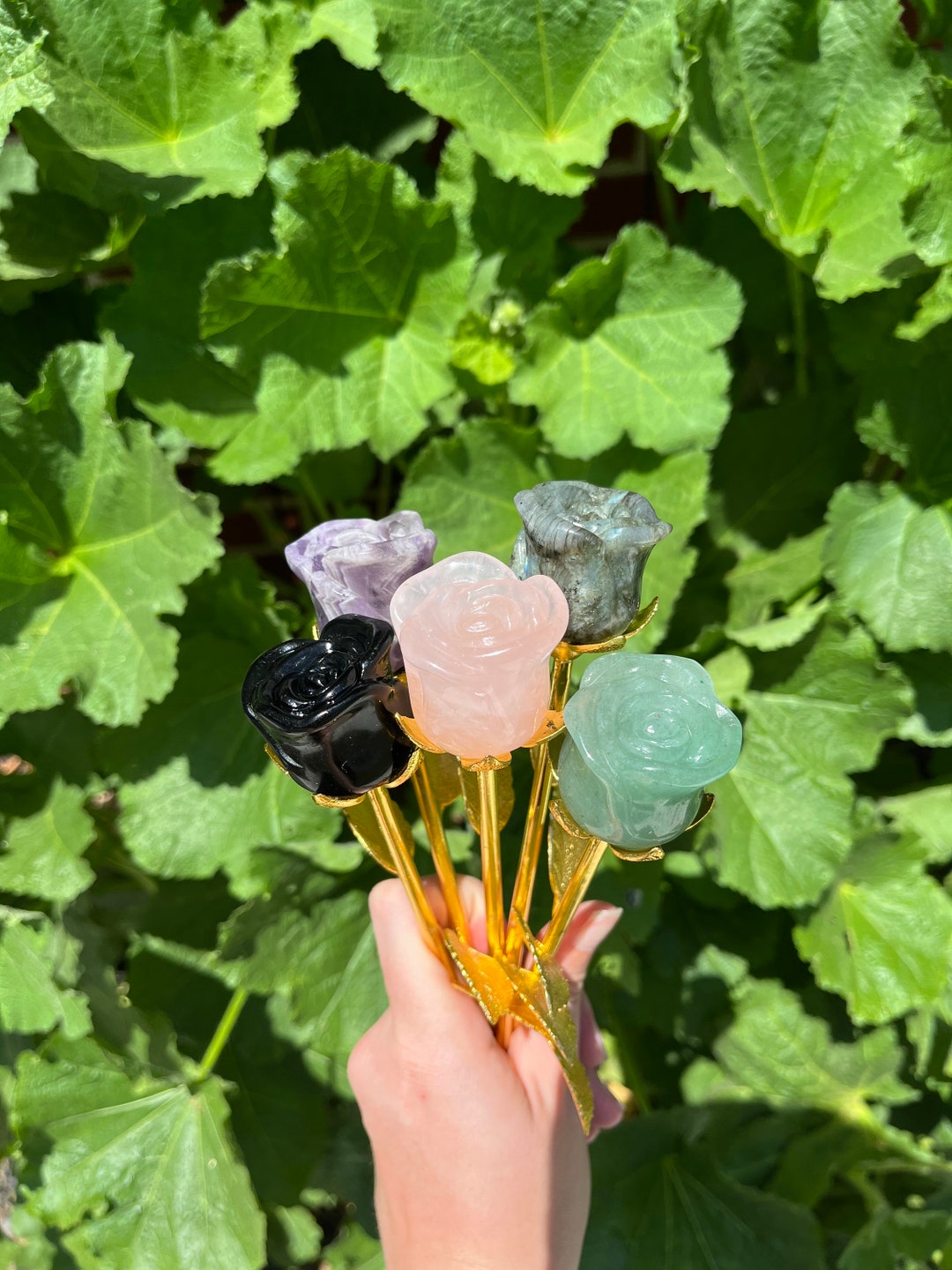 Crystal Roses With Gold and Silver Stem / Forever Rose / Crystal Flower ...