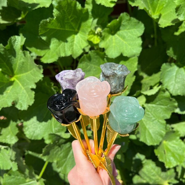 Silver Stem Crystal Rose - Etsy