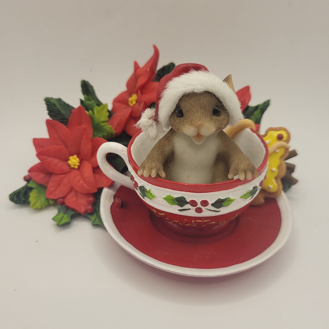 Vintage Charming Tails Christmas Mouse in Tea Cup Fitz and Floyd ...
