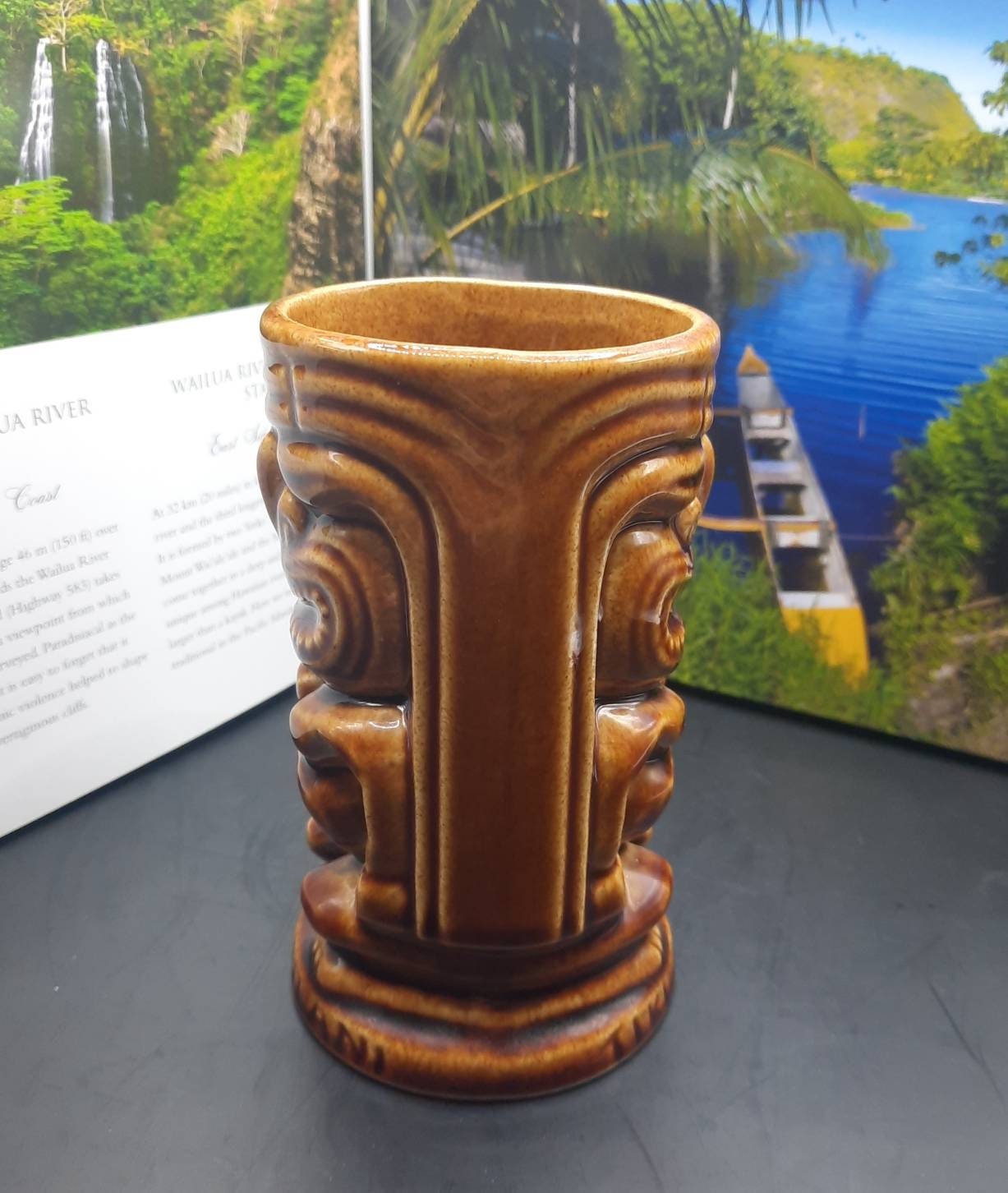 Vintage Hawaiian Tiki Leilani Brown Mug Cup - Etsy