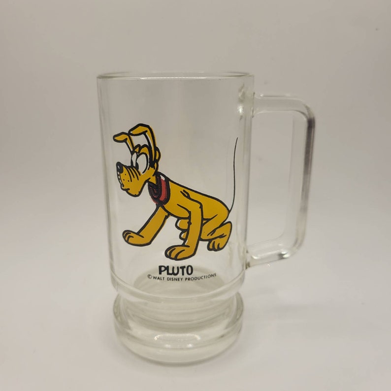 Vintage Pluto Walt Disney Glass Mug 1960s - Etsy